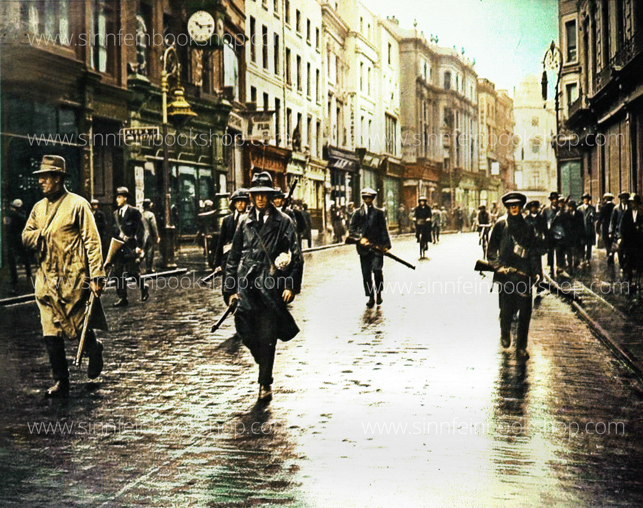 IRA Unit Patrol Grafton Street, Dublin, Ireland - 1922 colour print ...